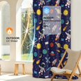 Astronaut and Flag Blue Pattern Blackout Curtains,Triple Weaved Fabric ...