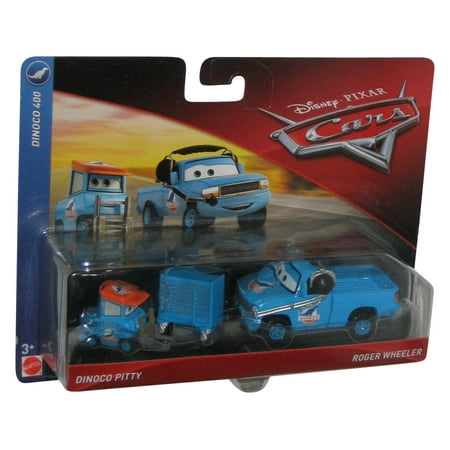 Disney Cars Dinoco 400 (2017) Blue Pitty & Roger Wheeler Toy Car Set 2 ...