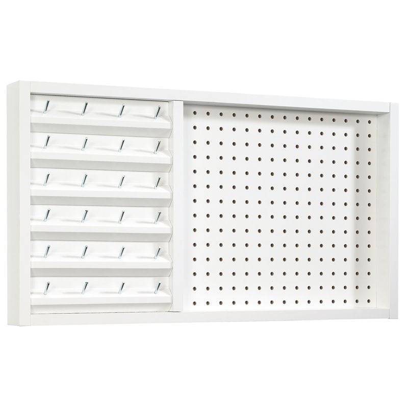Pemberly Row Wall Mount Thread Storage with pegboard in White - Walmart.com