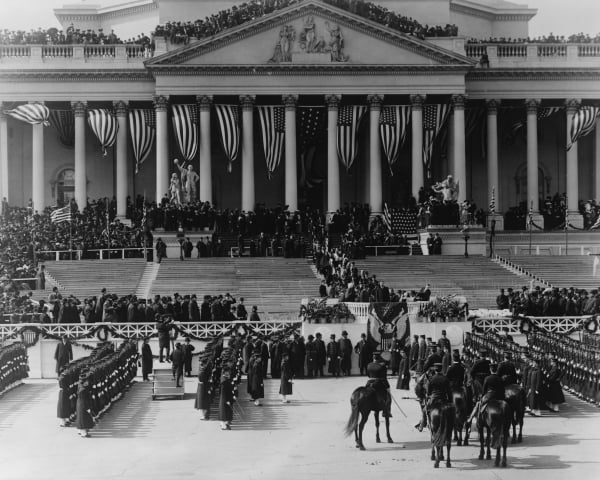Print: Crowd At Inauguration Of Theodore Roosevelt, With Naval Cadets ...
