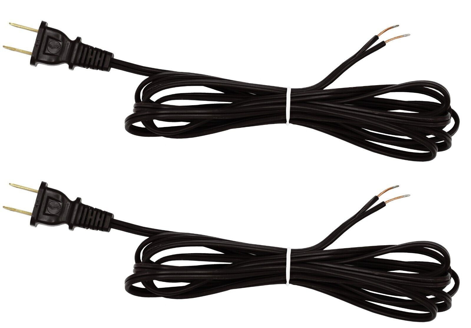 Black Lamp Cord, 12 Foot Long Replacement Repair Part, 18/2 SPT-1 Wire ...