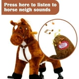 Kinbor Kids & Toddlers Ride on Horse, Plush Walking Pony Toy with Neigh ...