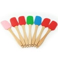 7pc Christmas Silicone Spatula Set, Wooden Handle, Santa Claus Pattern ...