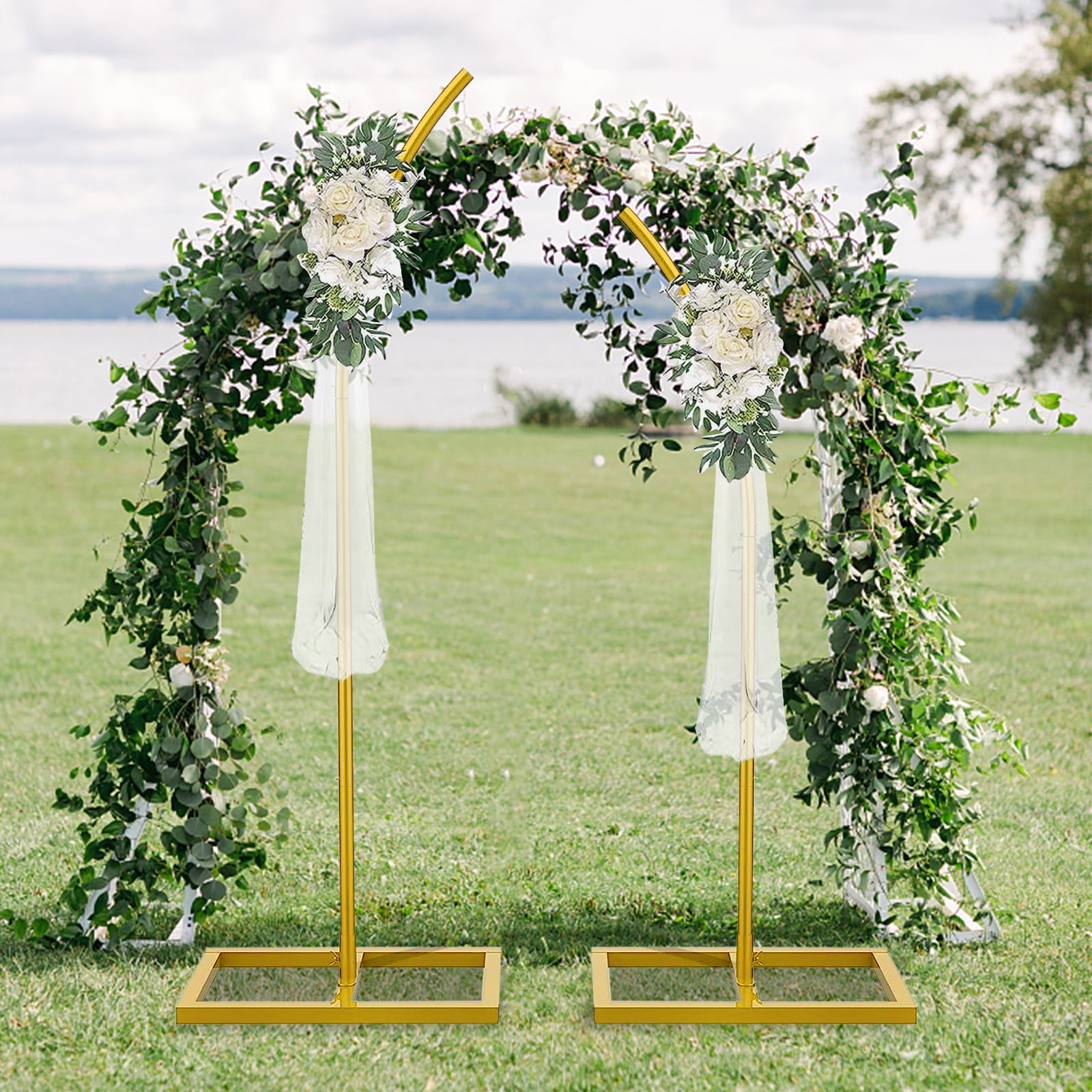 VIVISPECIAL Wedding Arch Backdrop Stand, 7.9FT x 6.8FT Wedding Arches ...