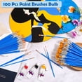 Small Paint Brushes Bulk, Anezus 100 Pcs Paint Brushes for Kids Acrylic ...