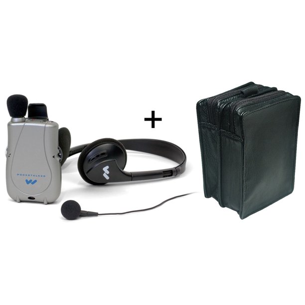 Pocketalker Ultra w-Earbud+Headphones + Leather Case- MaxiAids Bundle ...