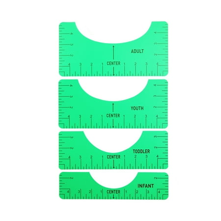 Ustyle 4 Pieces T-Shirt Alignment Rulers Set Guiding Stencils Size ...