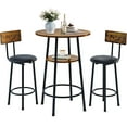 Segmart 3-Piece Pub Set, Counter Height Breakfast Bar with Stools ...