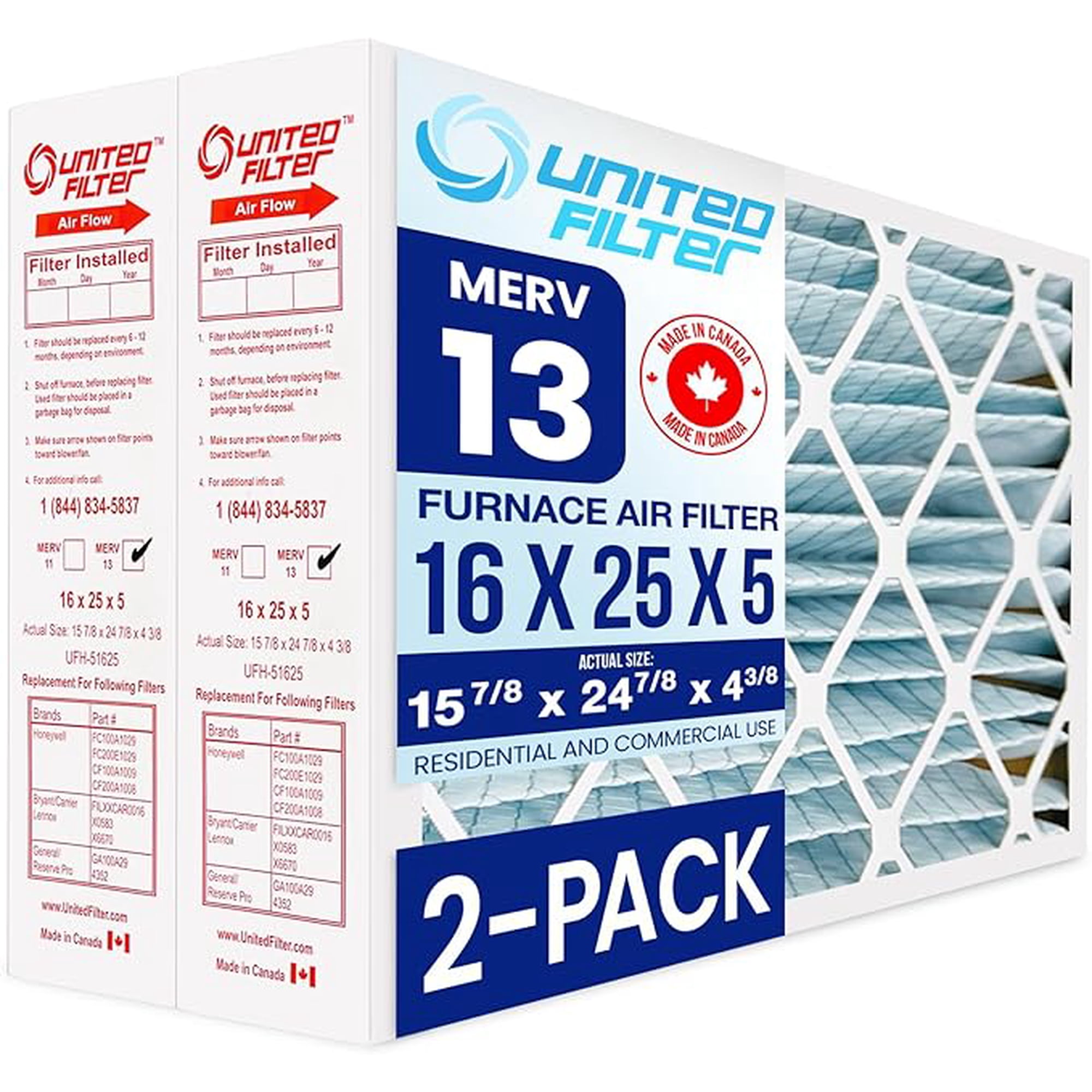 Click here for United Filter 16x25x5 Compatible With M1-1056 Merv... prices