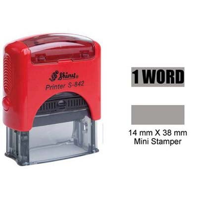 Shiny Mini Stamper Self Inking Rubber Stamp Custom 1 Word Office ...