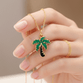 stainless steel palm tree pendant necklace gold plated tree shape charm ...