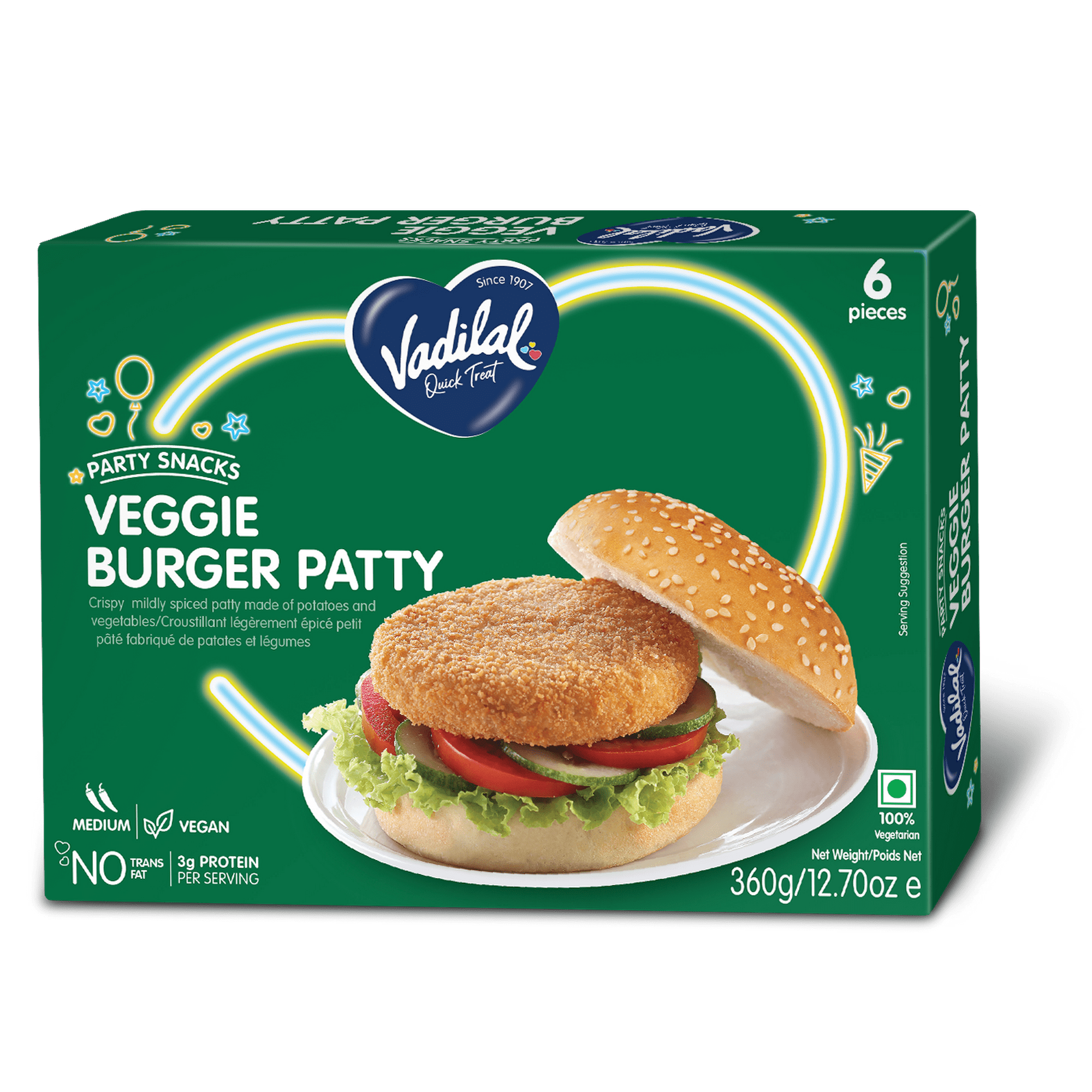 Click here for Vadilal Veggie Burger Patty 360gm prices