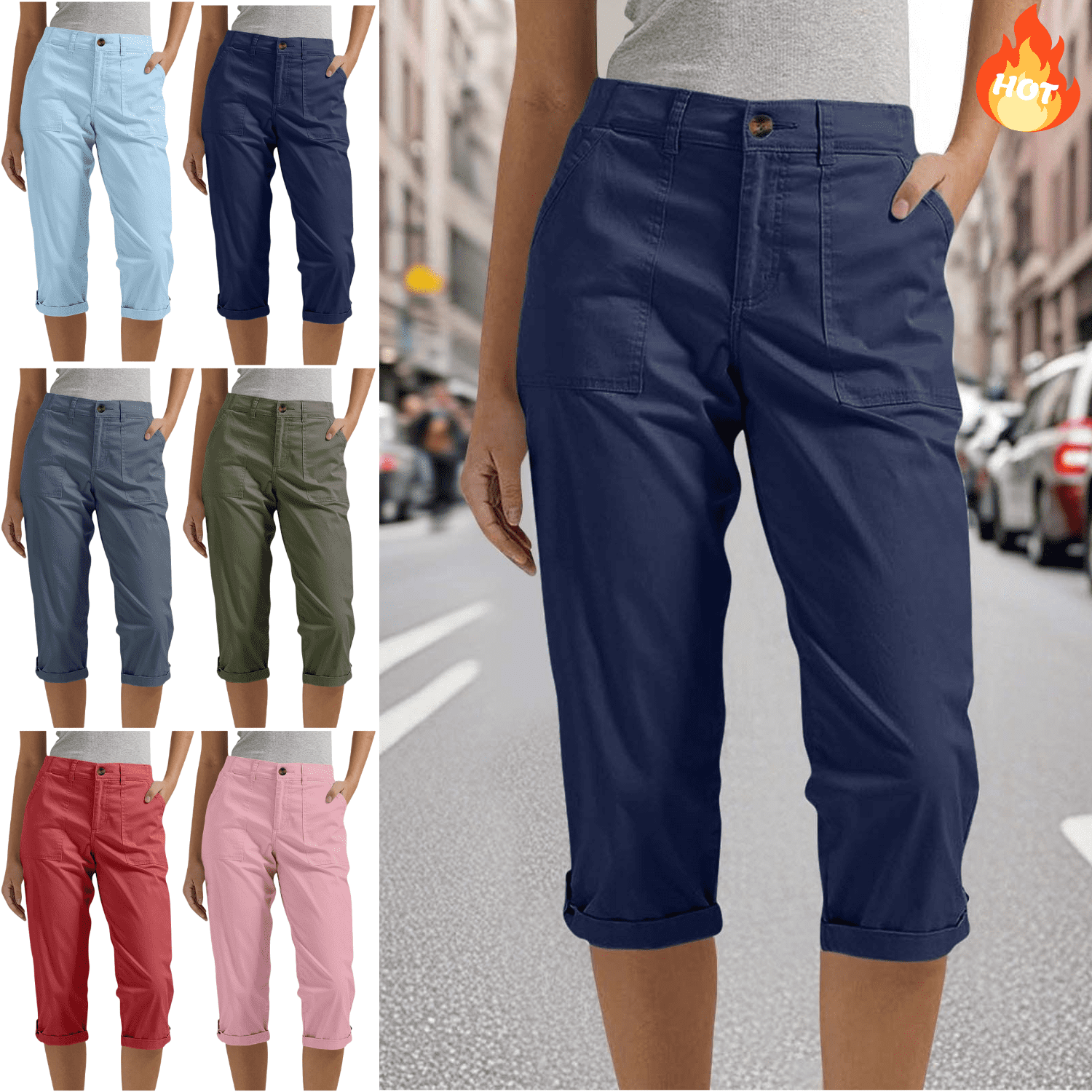 Click here for Mifsaly Utility Capris Women Cropped Hiking Pants... prices