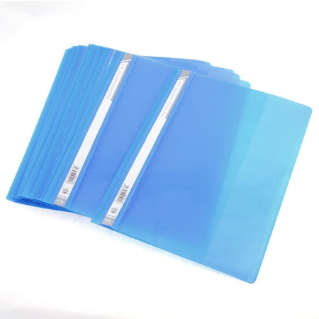 12pcs Plastic Office A4 Size File Folders Organizer Dodger Blue Clear ...