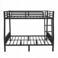 Full XL over Queen Bunk Bed, Heavy Duty Metal Bunk Bed with Safety ...