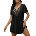 FOLUNSI Womens Plus size Swimsuit Cover Ups V Neck Lace Crochet Summer ...