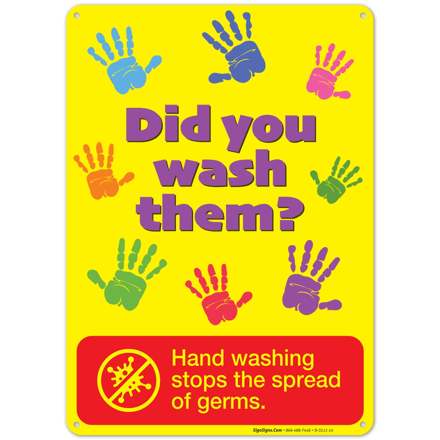Hand Washing Signs For Kids, Hand Washing Stops The Spread, - Walmart.com
