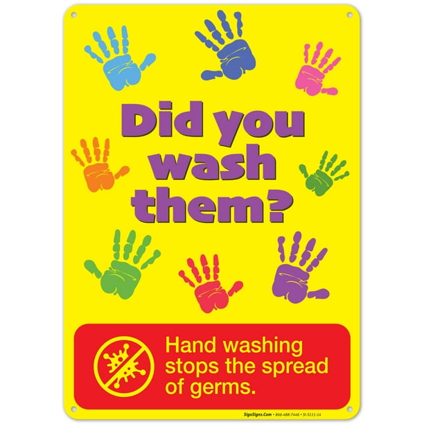 Hand Washing Signs For Kids, Hand Washing Stops The Spread, - Walmart.com