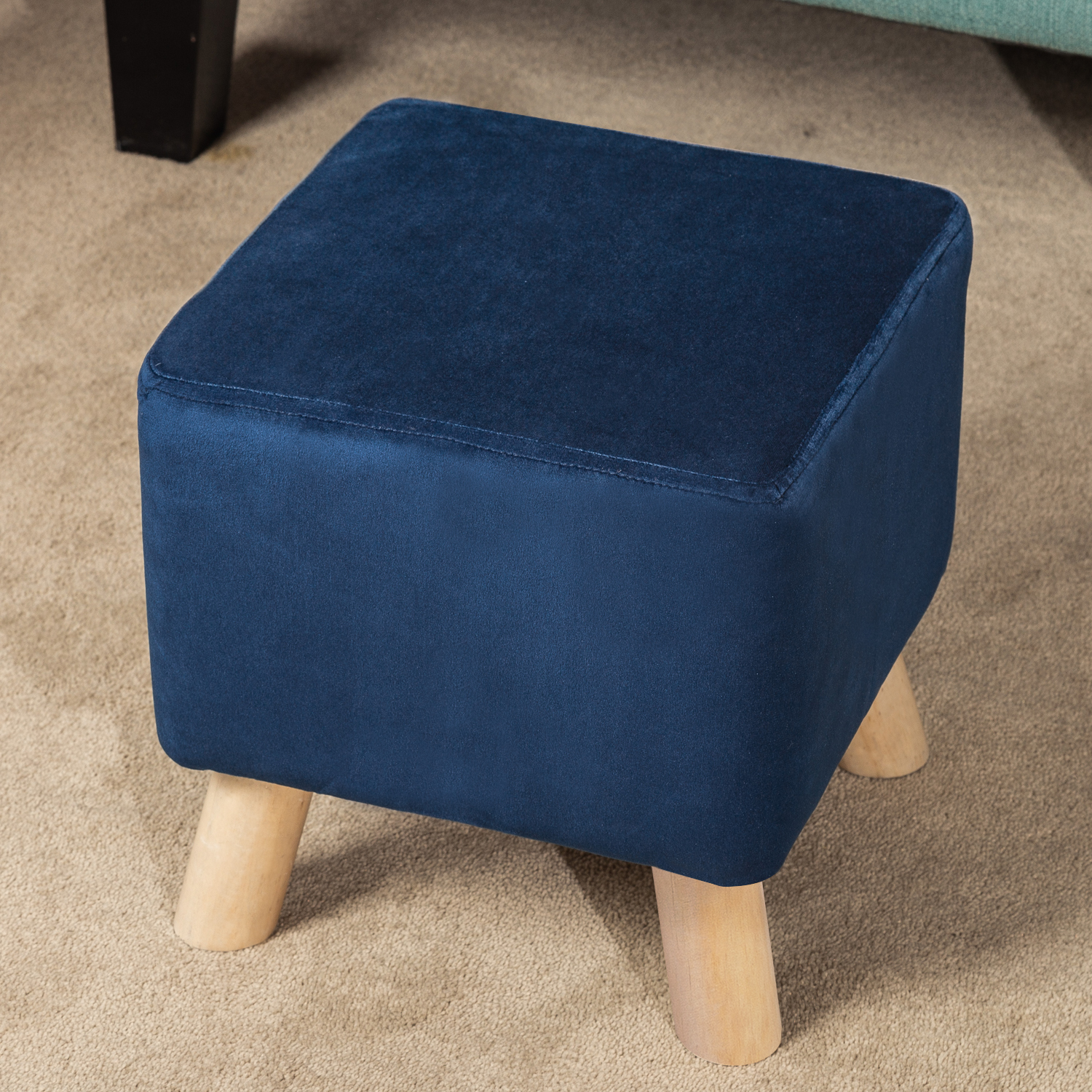 Homebeez Fabric Footrest Ottoman with Wooden Legs,Sofa Tea Stool ...