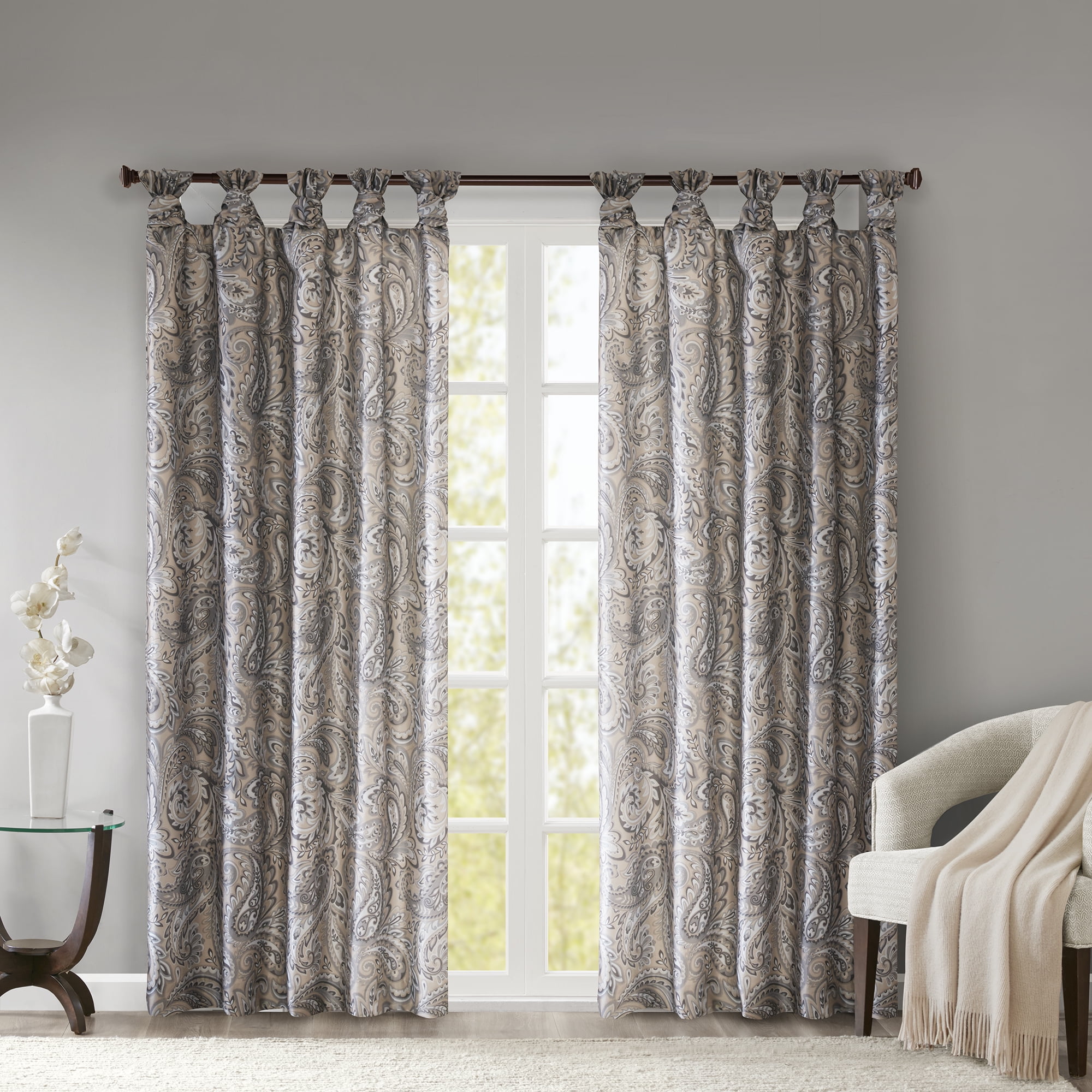 Home Essence Elodie Twist Tab Paisley Printed Window Panel - Walmart.com