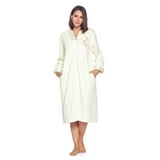 Casual Nights Women's Quilted Long Sleeve Zip Up House Dress Robe ...
