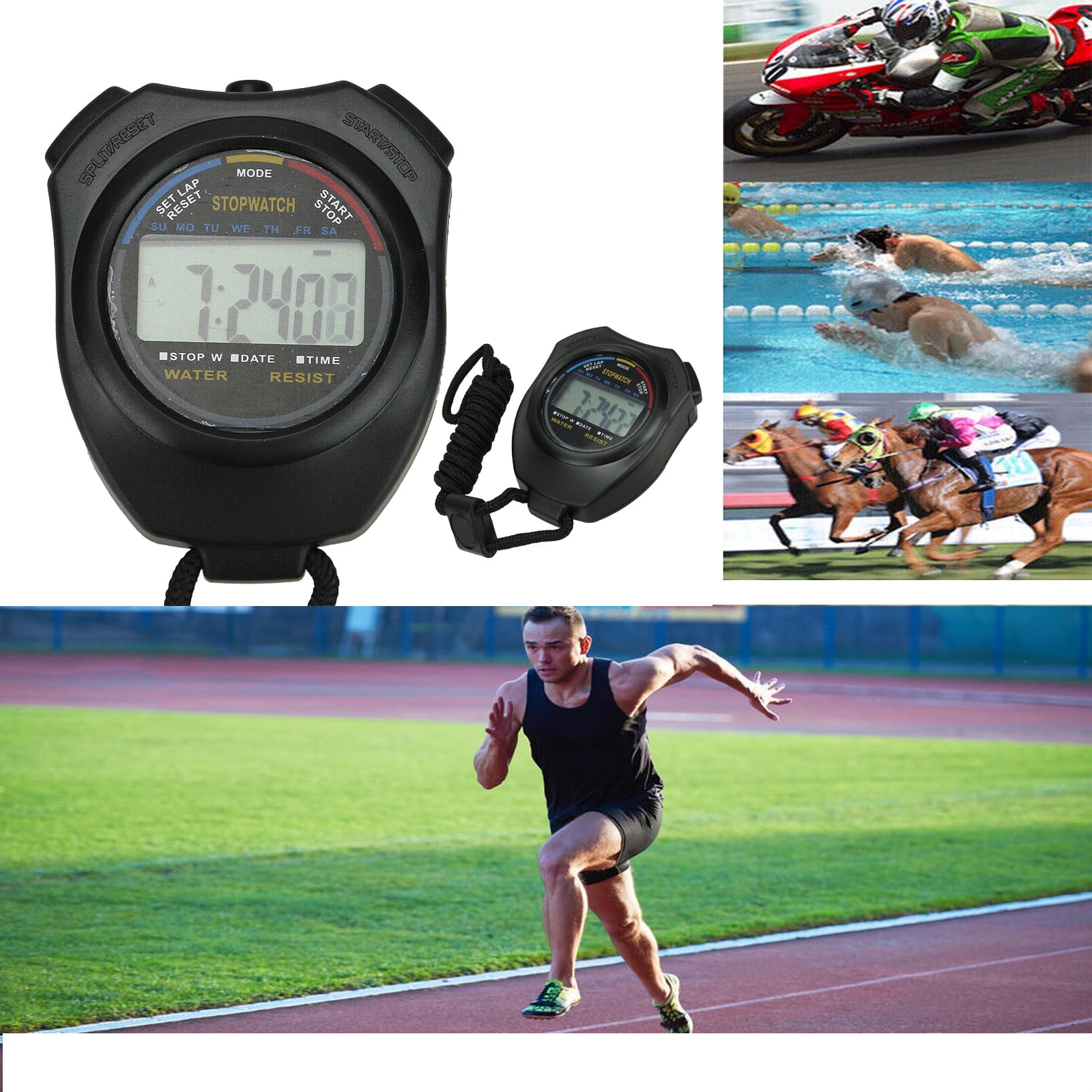 KKSQ Electronic Stop Watches for Sports,Digital LCD Stopwatches Counter ...