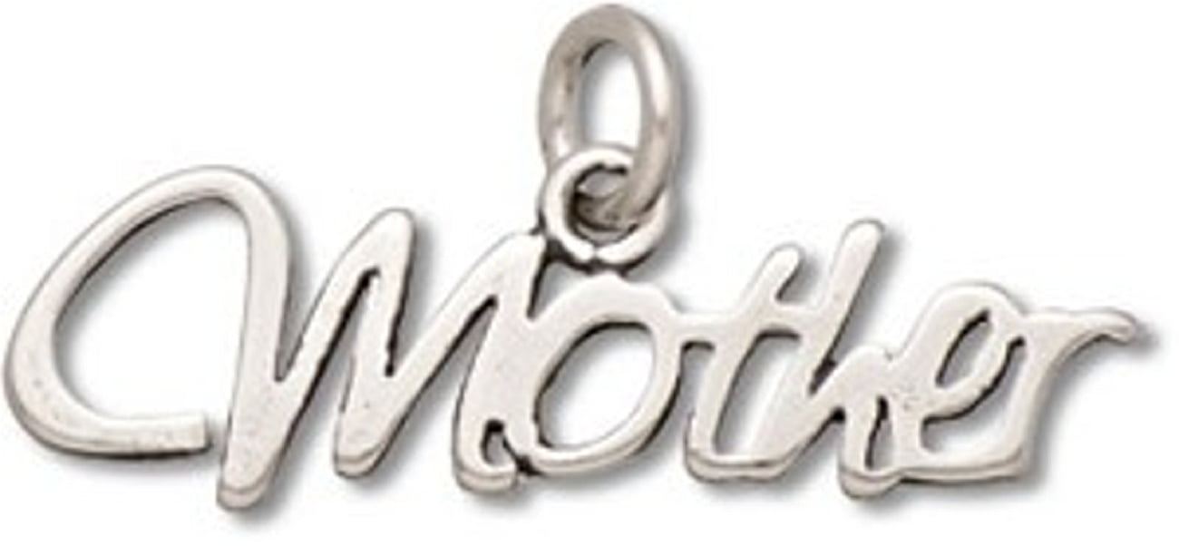 Sterling Silver 30" .8mm Box Chain Cursive Writing Message Word MOTHER ...