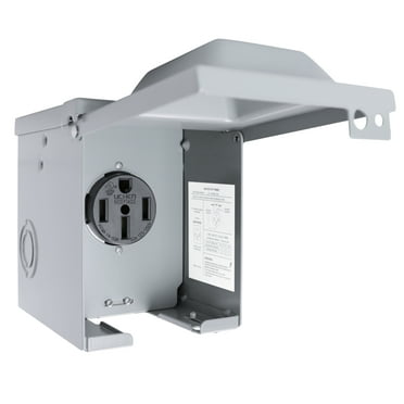 VEVOR 50 Amp RV Power Outlet Box, 125/250 Volt, Enclosed Lockable ...