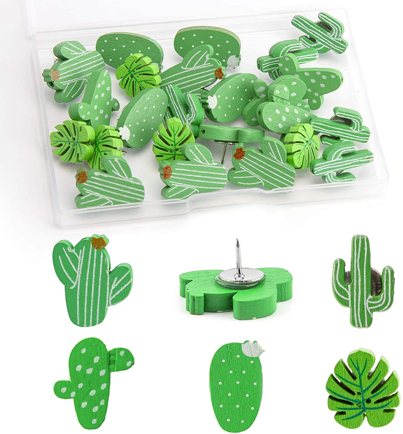 30Pcs Cactus Thumb Tacks Push Pins for Photo Wall, Map, Cord Board ...