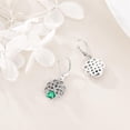 Celtic Leverback Earrings Simulated Emerald Sterling Silver Green ...