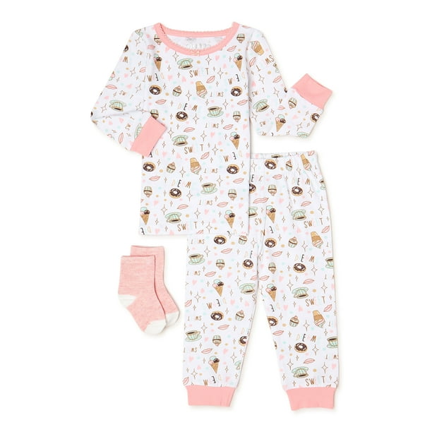 Sleep On It Baby & Toddler Girls Tight Fit Pajama Set with Socks, Sizes ...