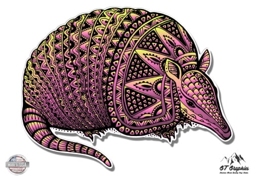 Armadillo Colorful - 8" Vinyl Sticker - For Car Laptop I-Pad ...