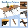 Portable Folding Metal Wood BBQ Camping Table 47.2x23.6x17.7in for ...