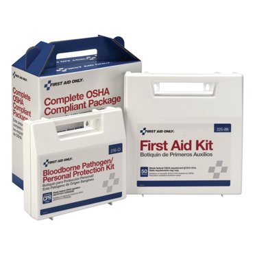 First Aid Only 146 Piece Metal First Aid Kit with BBP Pack, ANSI ...