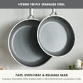 GreenPan Hybrid 9.5" & 11" Nonstick Stainless Steel Fry Pan Set ...
