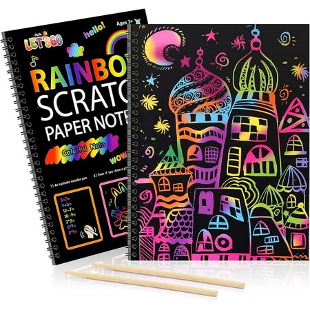 Scratch Art Paper Note, Arts And Crafts For Kids Craft Kits Ideal ...