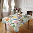 Blue Green Pink Yellow Dots Table Cloth 60x84in, Waterproof Rectangle ...