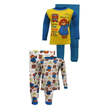 AME Boys' Paddington Bear 4 Piece Cotton Toddler Pajamas (2T) Blue ...