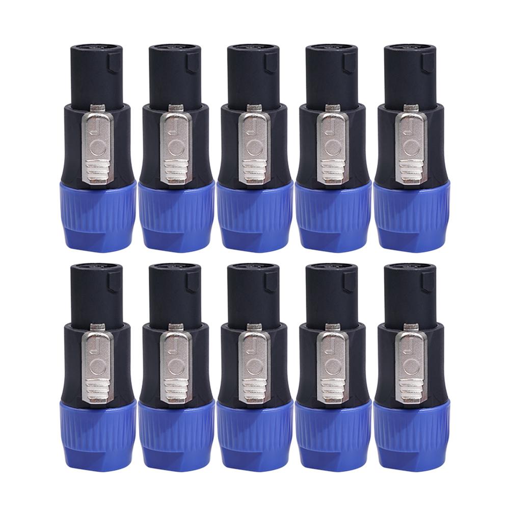 Conectores NL4FC Altavoz 4 Pin Audio Speakon Ohm Plug (10x) Azul 10pcs ...