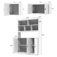 Modern Versatile Storage Cabinet Set, White 6-Door Bookcase Display ...