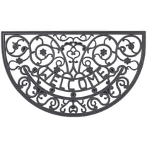RugSmith Moulded Trellis Half-round Rubber Outdoor Doormat, 18" x 30 ...