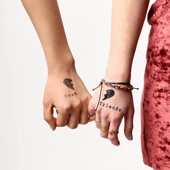 Best Friend Half Heart Tattoos