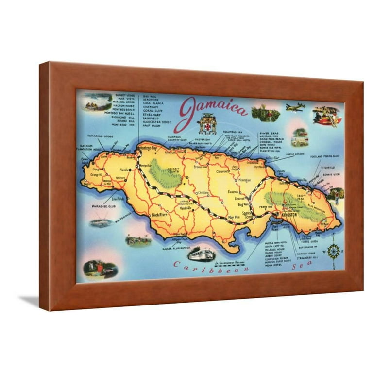 Physical Jamaican Map