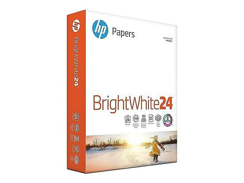 HP BrightWhite24 8.5" x 11" Color Copy Paper 24 lbs. 100 Brightness ...