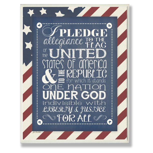 The Stupell Home Decor Collection Pledge Of Allegiance Wall Plaque ...