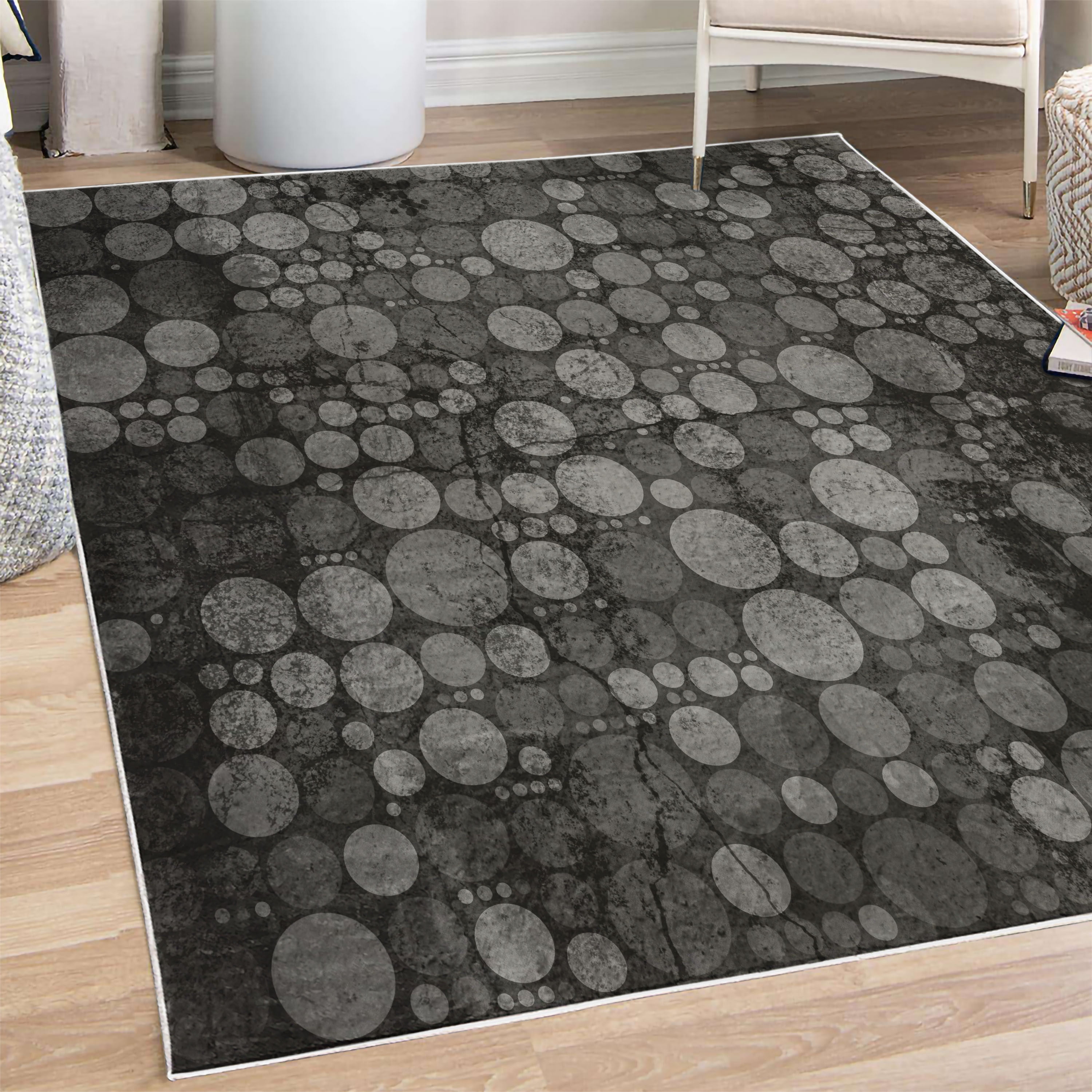 Vintage Decorative Rug, Retrospective Style 60s 70s Inspired Dots ...