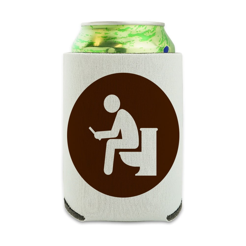 Man Pooping on Toilet Funny Can Cooler - Drink Sleeve Hugger ...