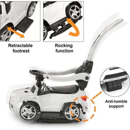 Push Ride On Car AMG GL63 4-in-1 Baby Push Pedal Car with Push Bar ...
