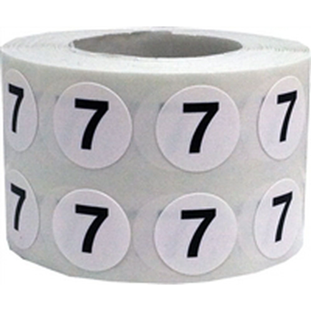 Circle Dot Number 7 Stickers | 0.5" Inch Round | 1,000 Pack - Walmart ...