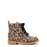 Wonder Nation Toddler Girls Lace Up Boot - Leopard Print - Walmart.com